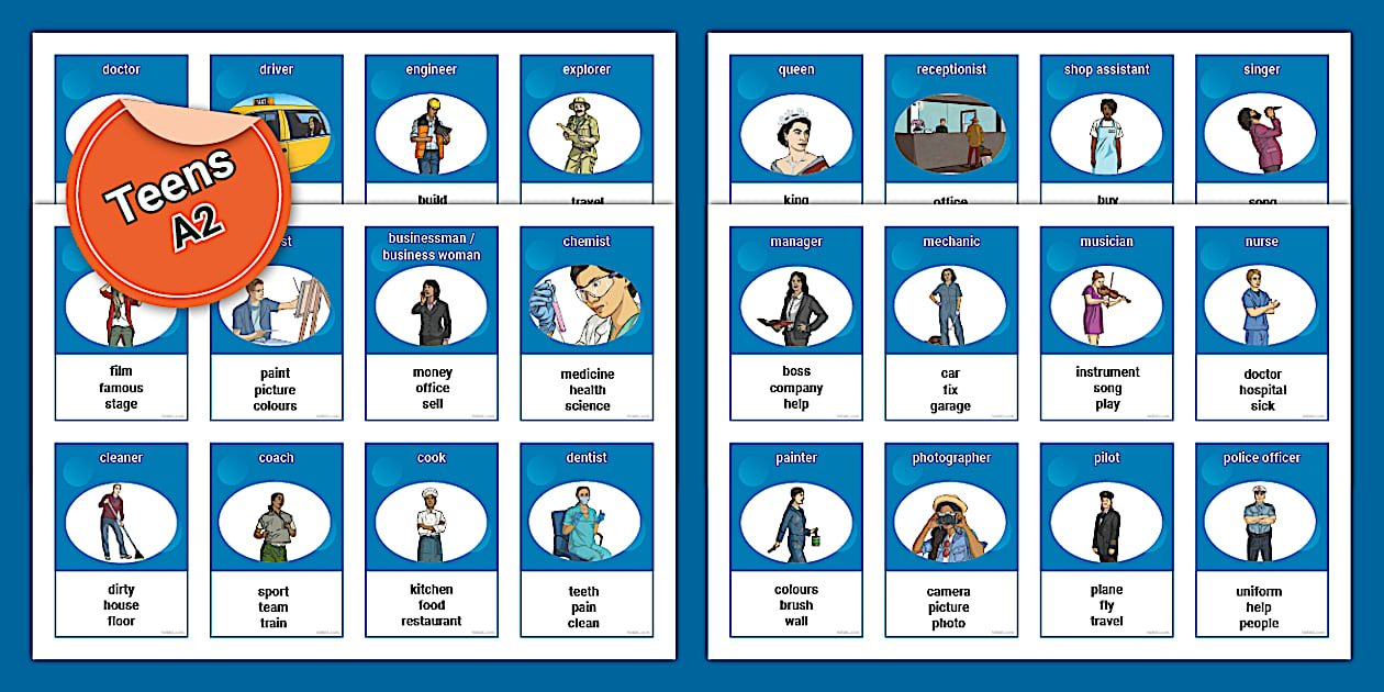 ESL Don't Say the Words! Work and Jobs Cards - Twinkl