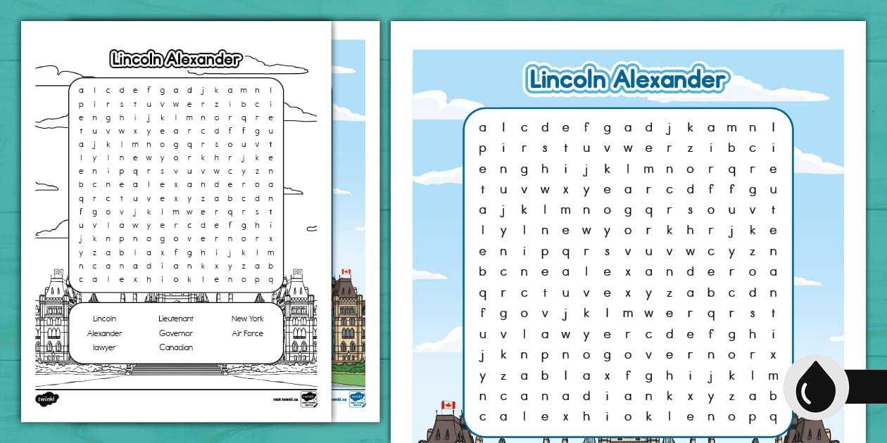 Lincoln Alexander Primary Word Search (professor feito)