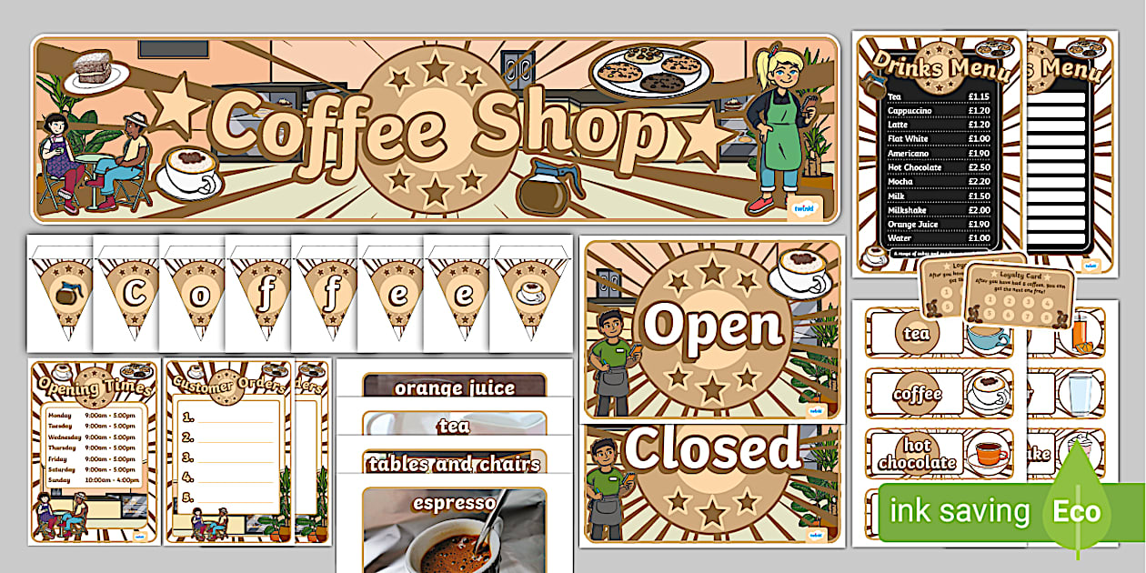 Coffee Shop Role Play Pack (teacher made) - Twinkl