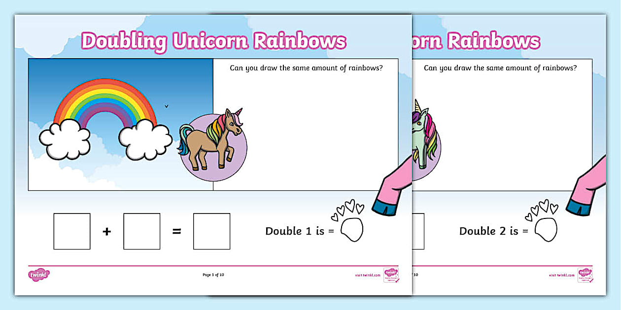 👉 Unicorn-Themed Doubling Activity (teacher made)