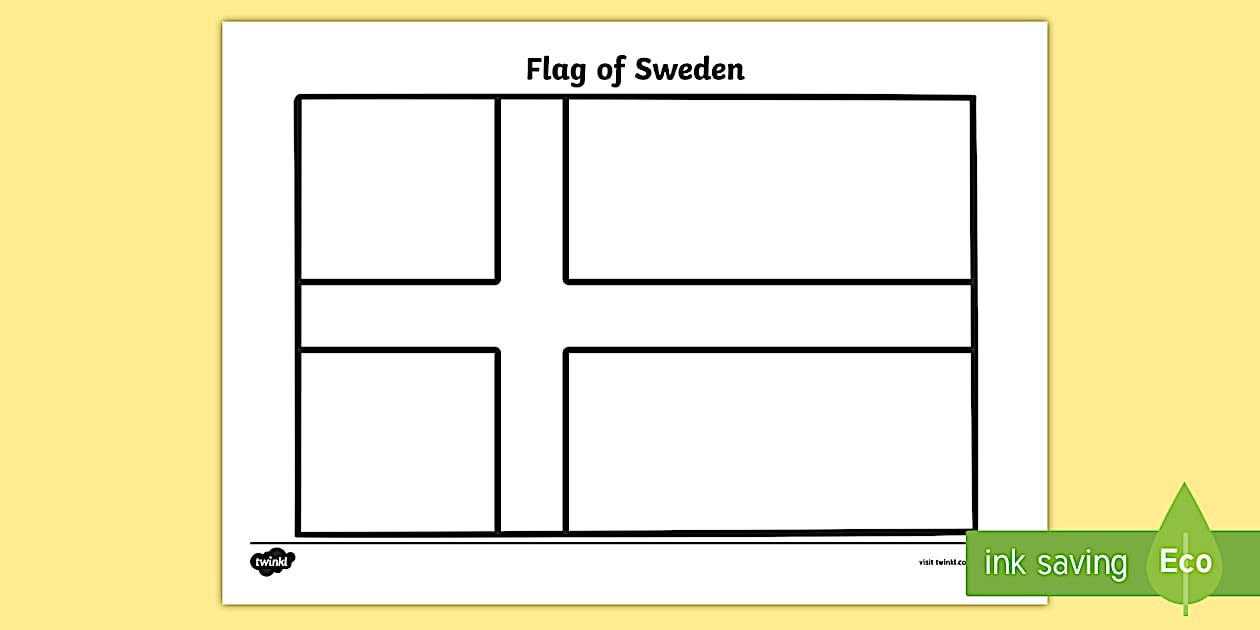 QLD Sweden Flag Colouring Sheet (professor feito) - Twinkl