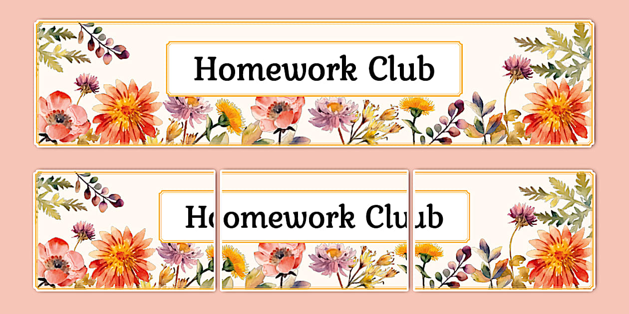 Wildflower Botanical Themed Homework Club Display Banner