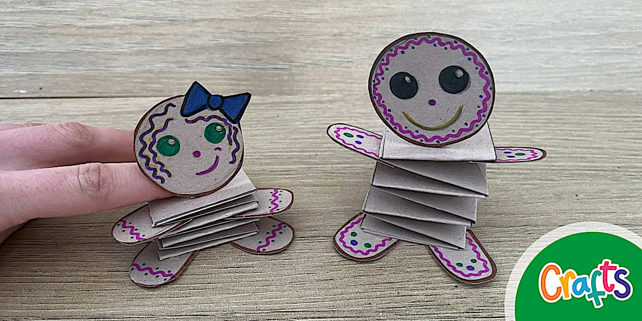 Folded Paper Gingerbread Person (teacher made) - Twinkl
