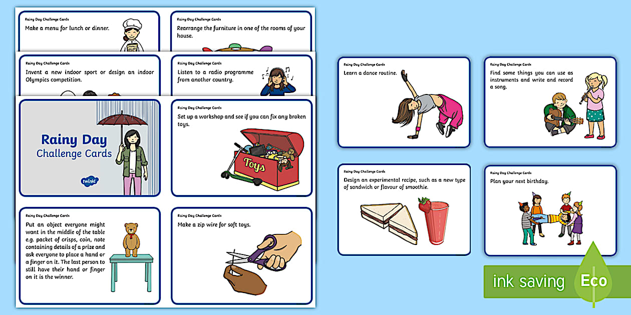 Home Education Rainy Day Challenge Cards (teacher made)