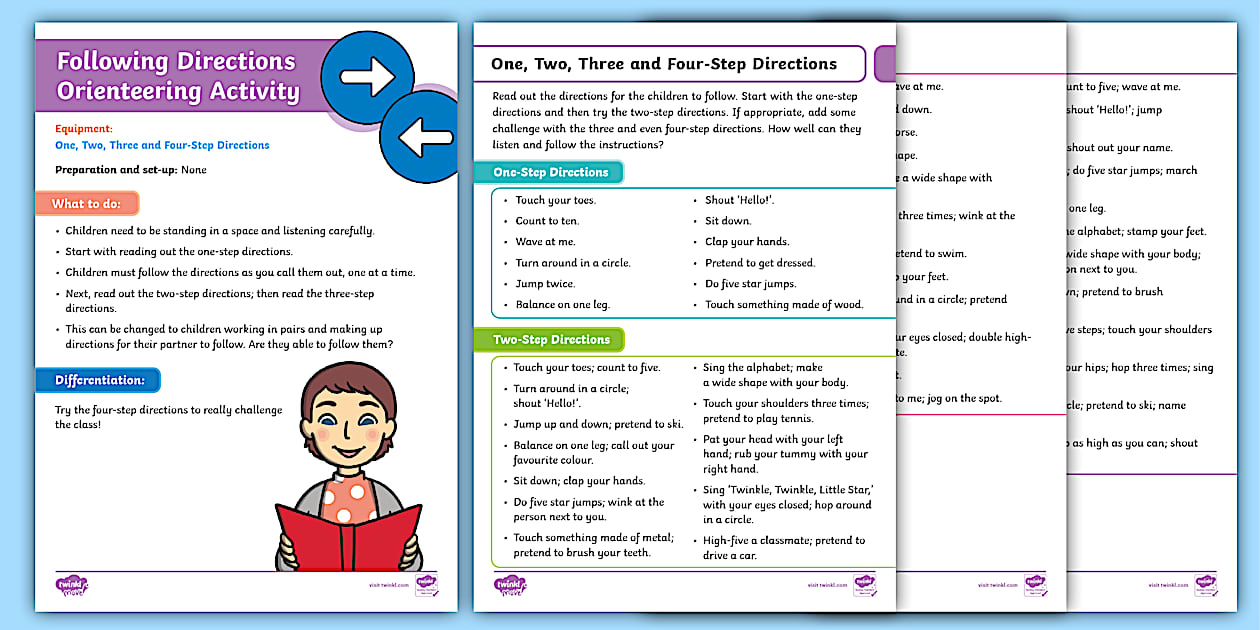 Following Directions Activity - Orienteering - KS1 - Twinkl
