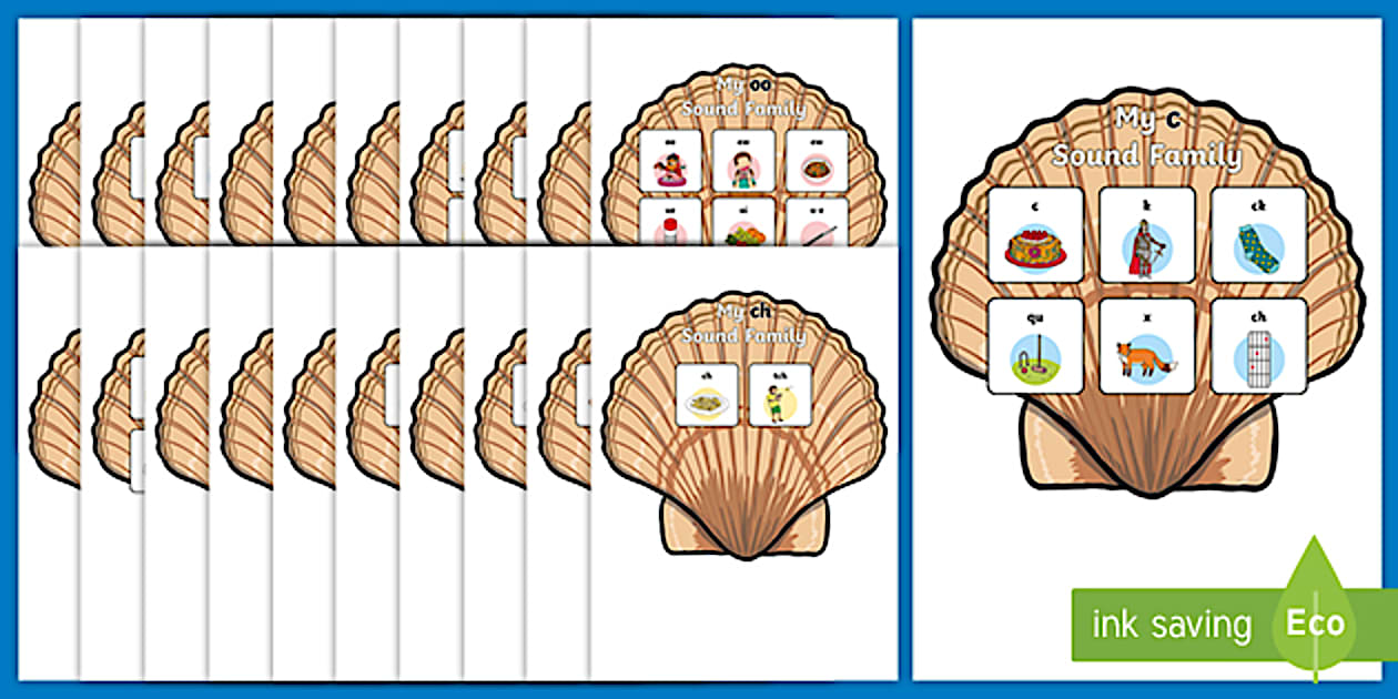 my sound families on shells Display Posters (Teacher-Made)