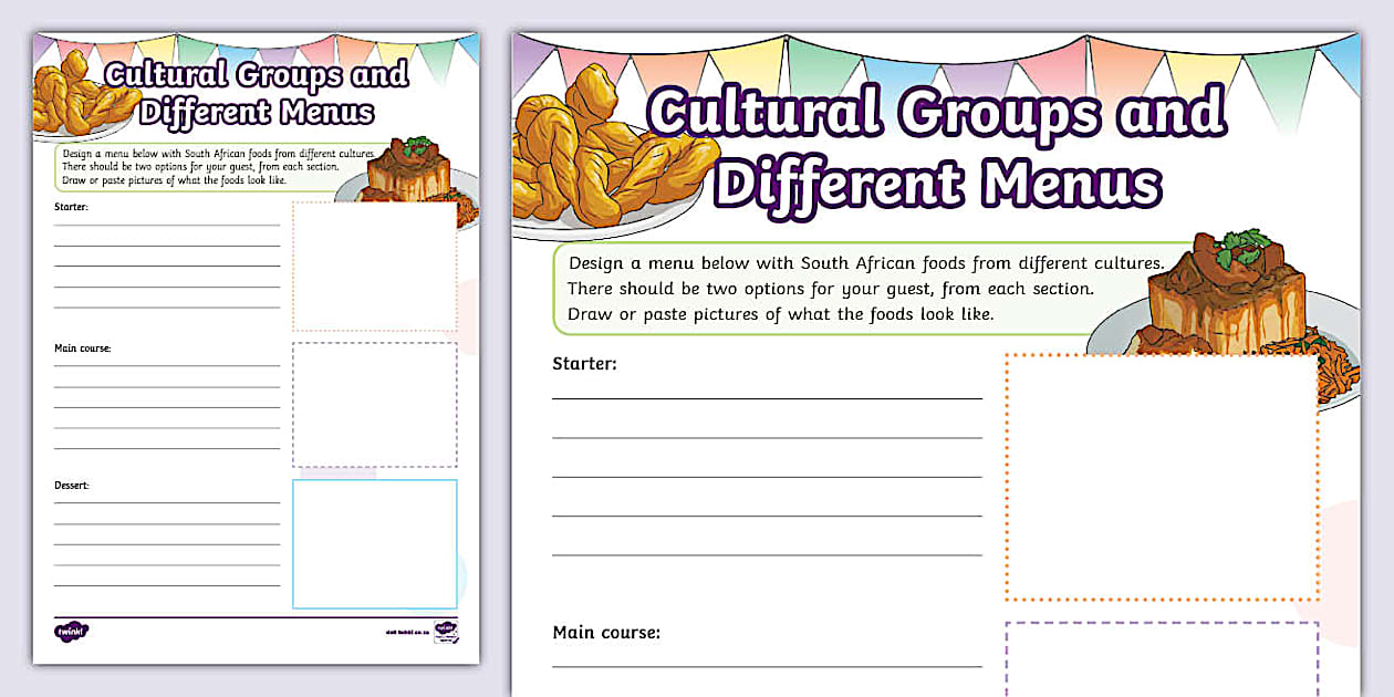 Cultural Groups and Different Menus - Design your own menu