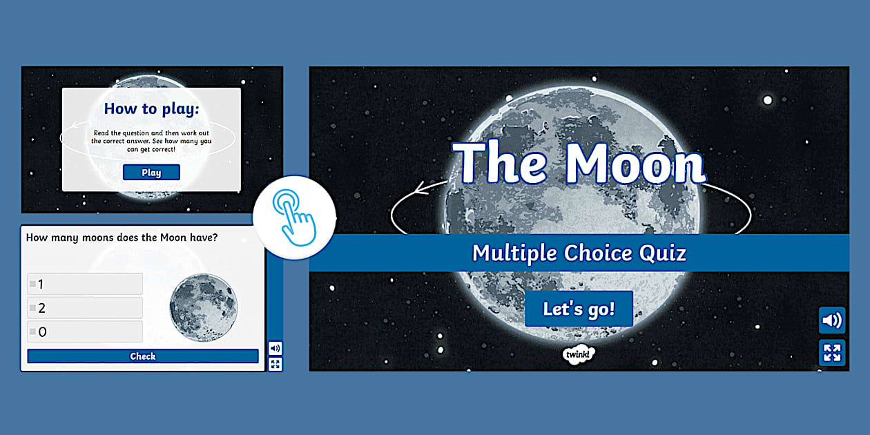 The Moon Multiple Choice Quiz (teacher made) - Twinkl