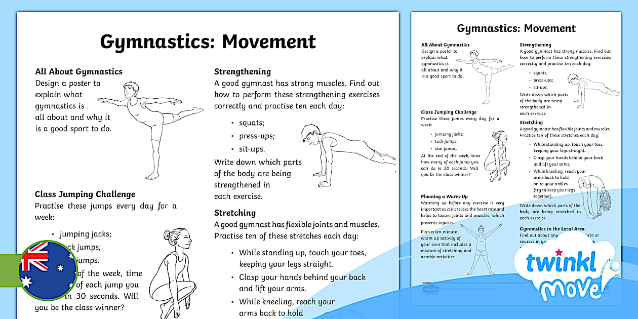 Move PE Year 3 Gymnastics: Movement Home Learning Tasks