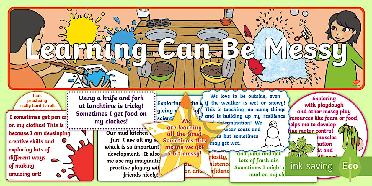 Editable Learning Can Be Messy Display Pack - Twinkl