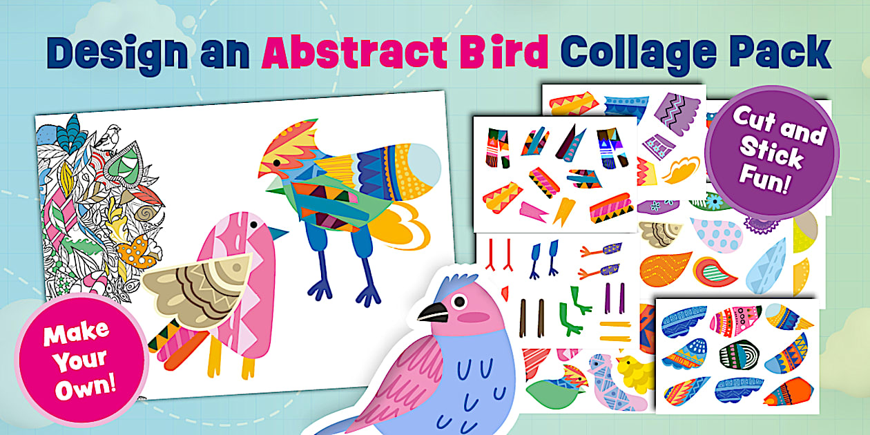 Design an Abstract Bird Collage Pack