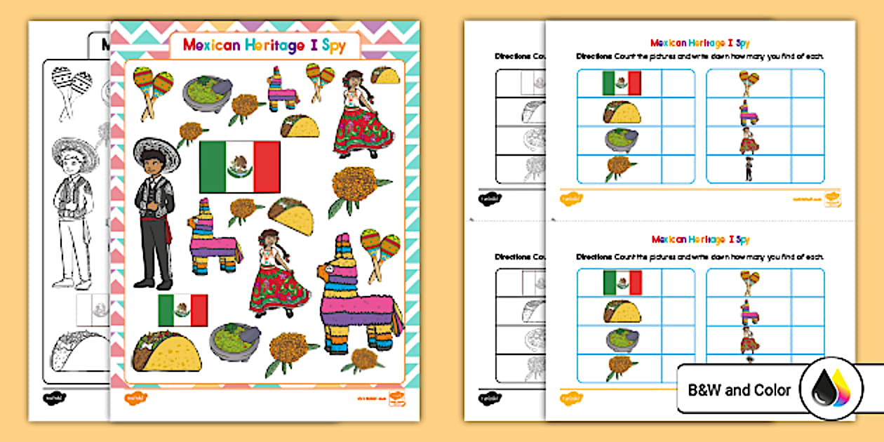 Mexican Heritage I Spy Activity | Printable Worksheet | Twinkl