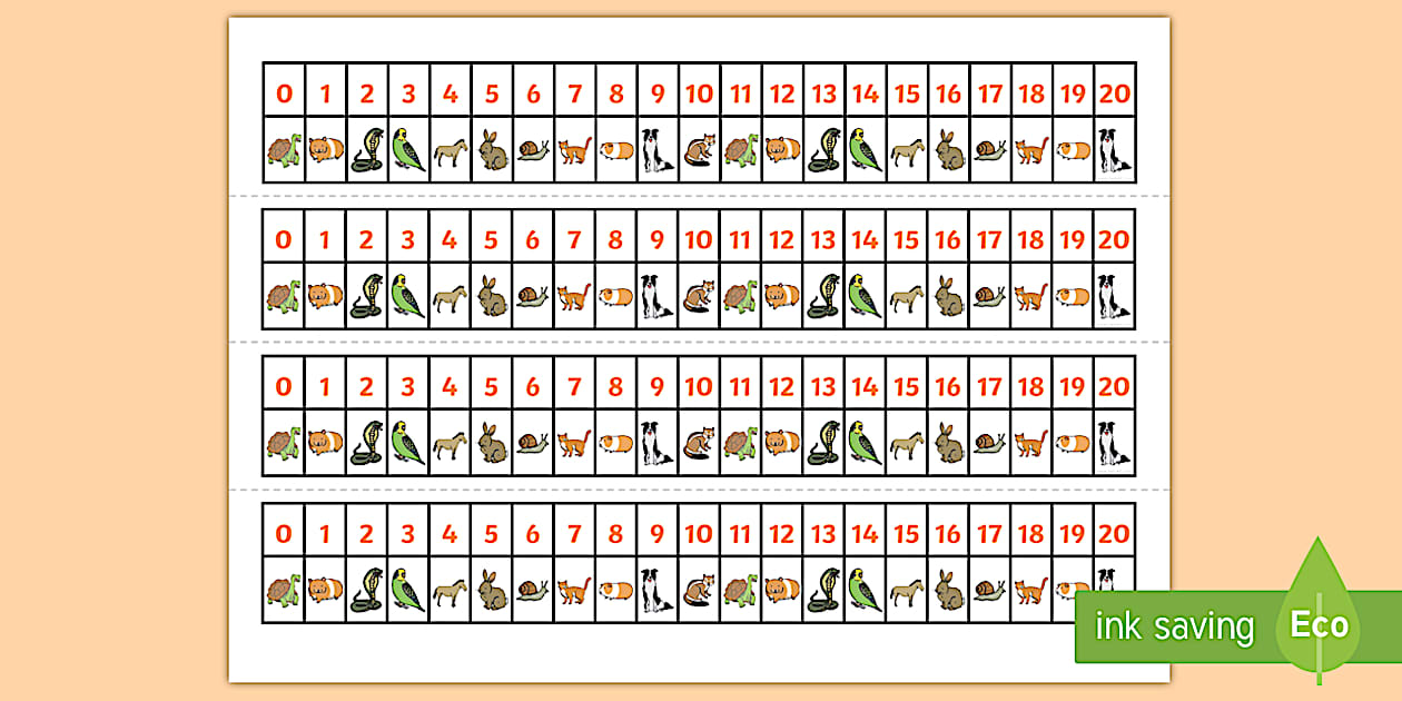 Pets Number Track (1-20) (teacher made) - Twinkl