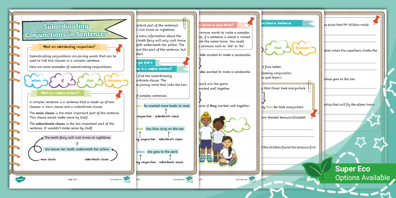 Subordinating Conjunctions in Sentences (Ages 6 - 7)