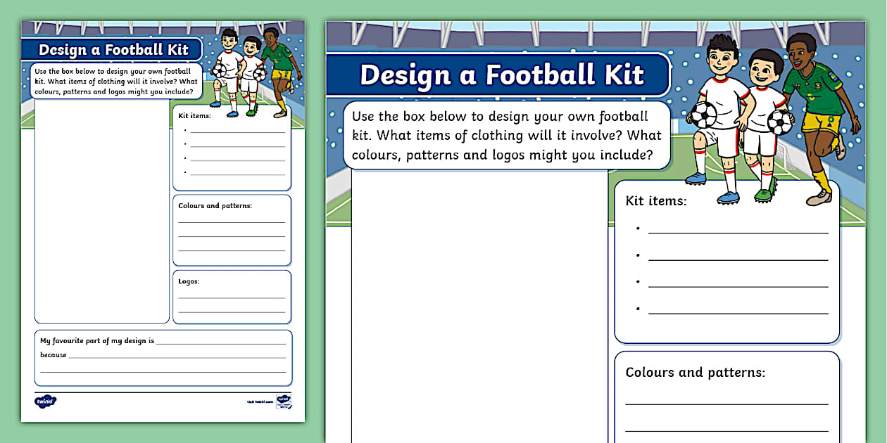 Design a Football Kit Worksheet