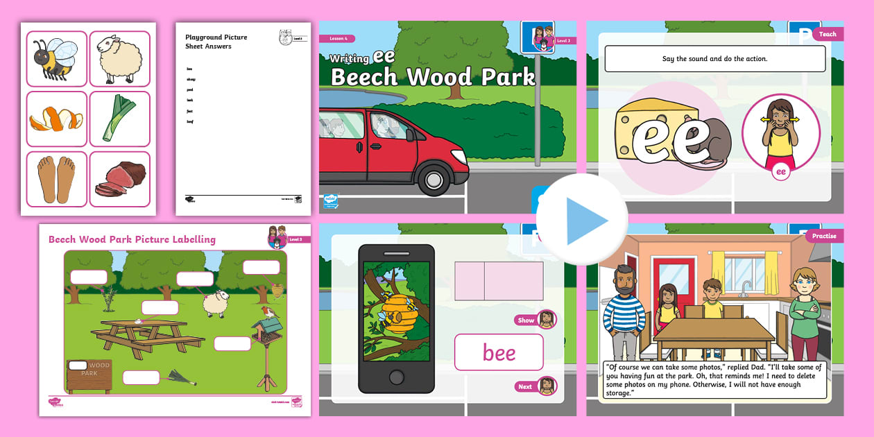 'ee' Phonics Lesson Pack - Level 3 Week 4 Lesson 4