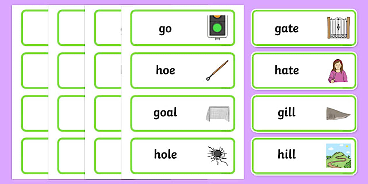 ‘g’ and ‘h’ Minimal Pair Word Cards (teacher made)