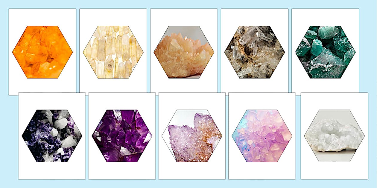 Crystals Hexagon Photo Display Shapes (teacher made)