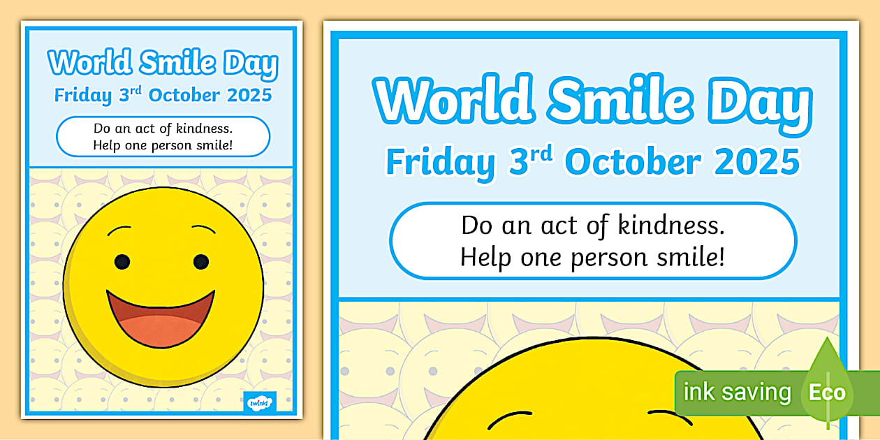 World Smile Day Poster (Teacher-Made) - Twinkl