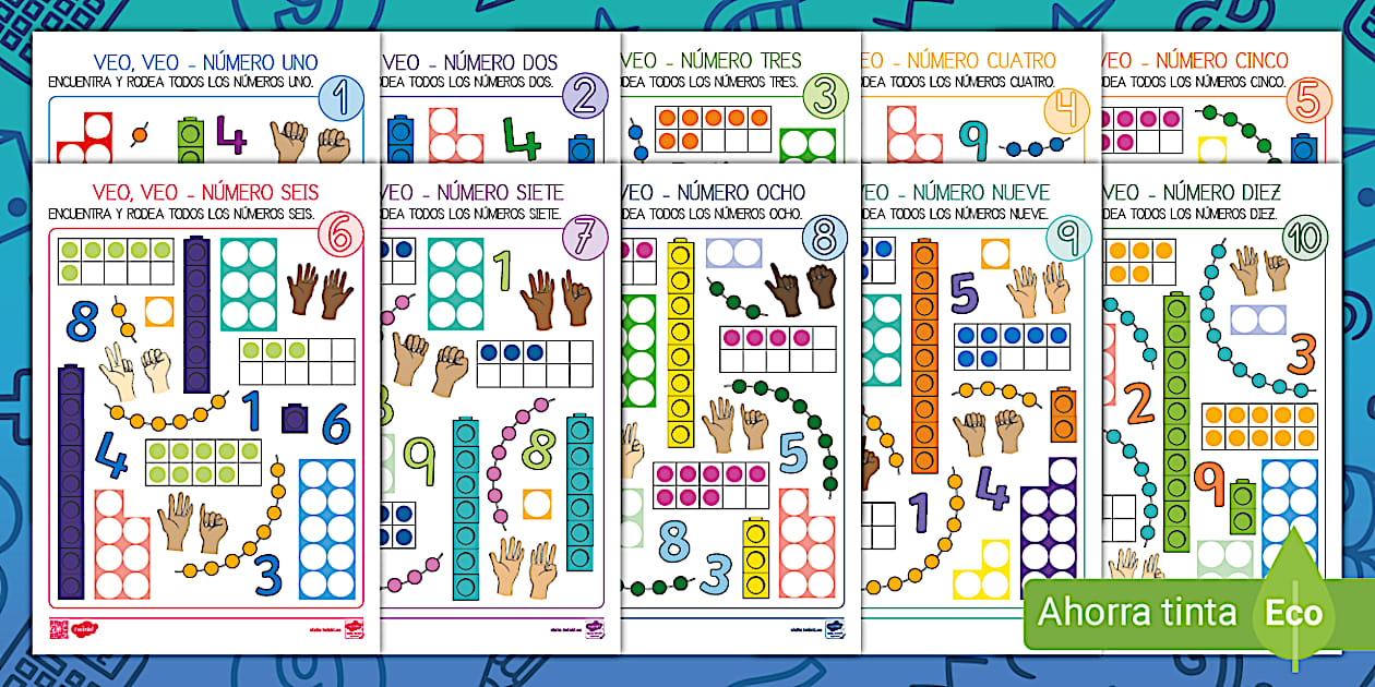 Pack de recursos: Veo veo - Números hasta el 10 - Twinkl