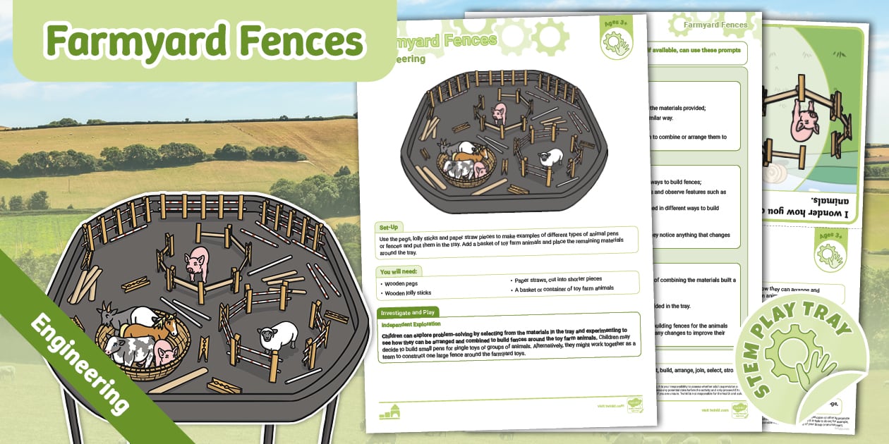 STEM Investigate and Play Tray: Farmyard Fences | Twinkl
