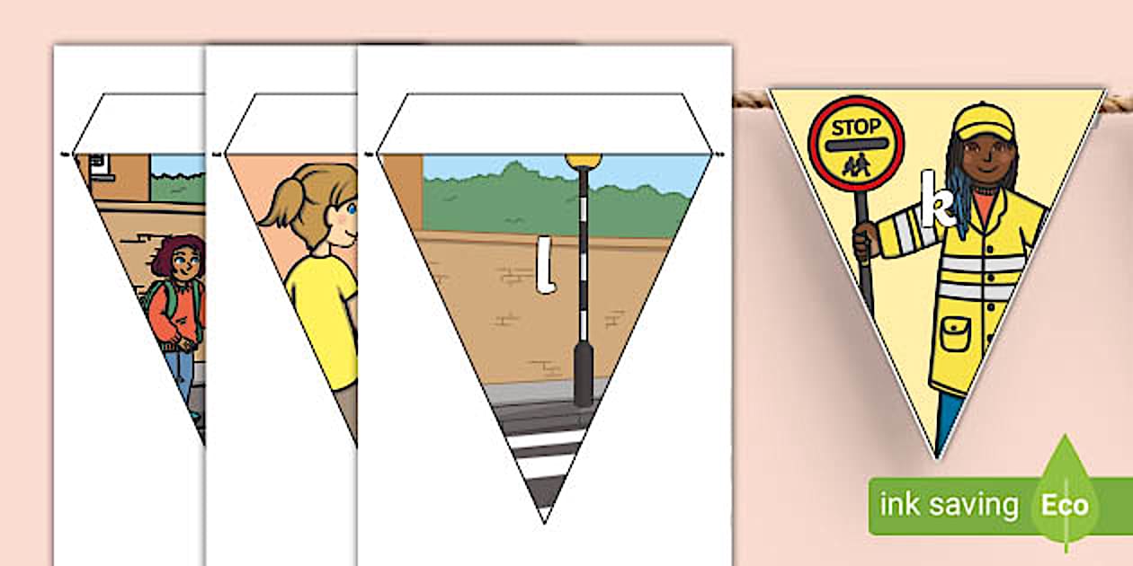 Walk to School Week Bunting Gaeilge Junior and Senior Infants, First and