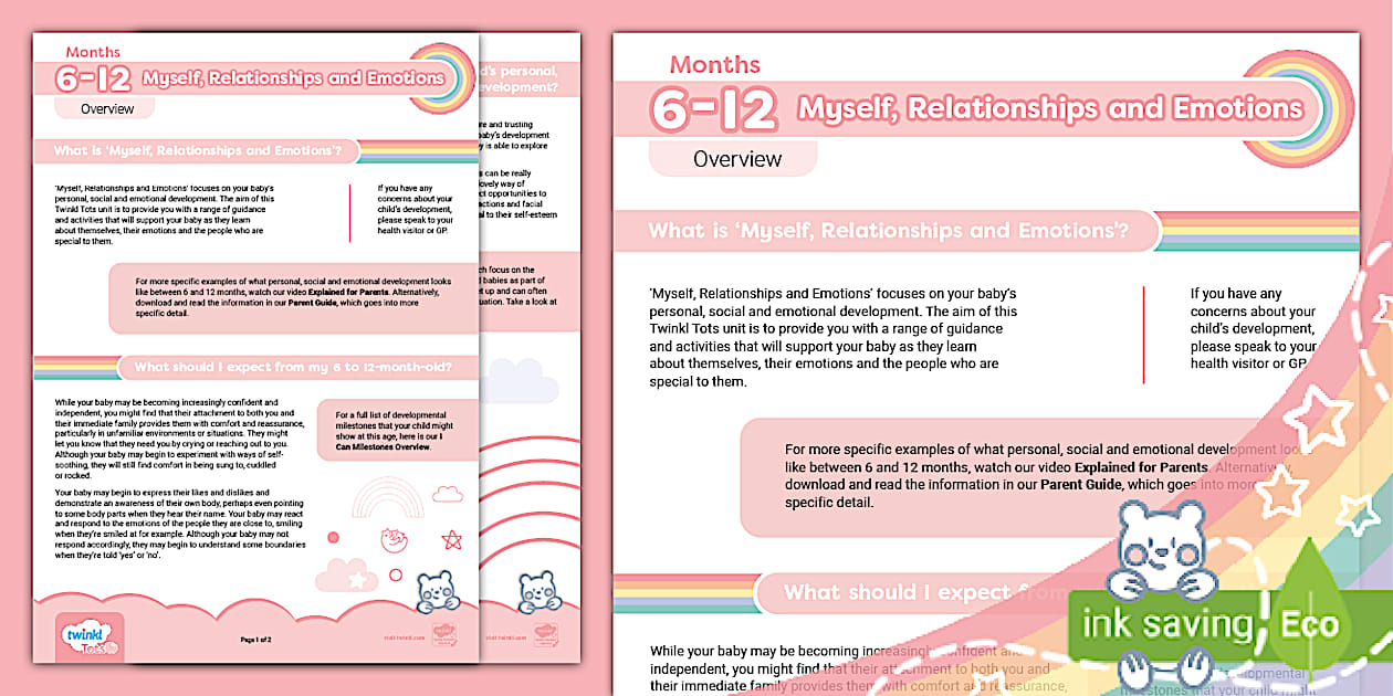FREE! - 6-12 Months Myself, Relationships and Emotions Overview