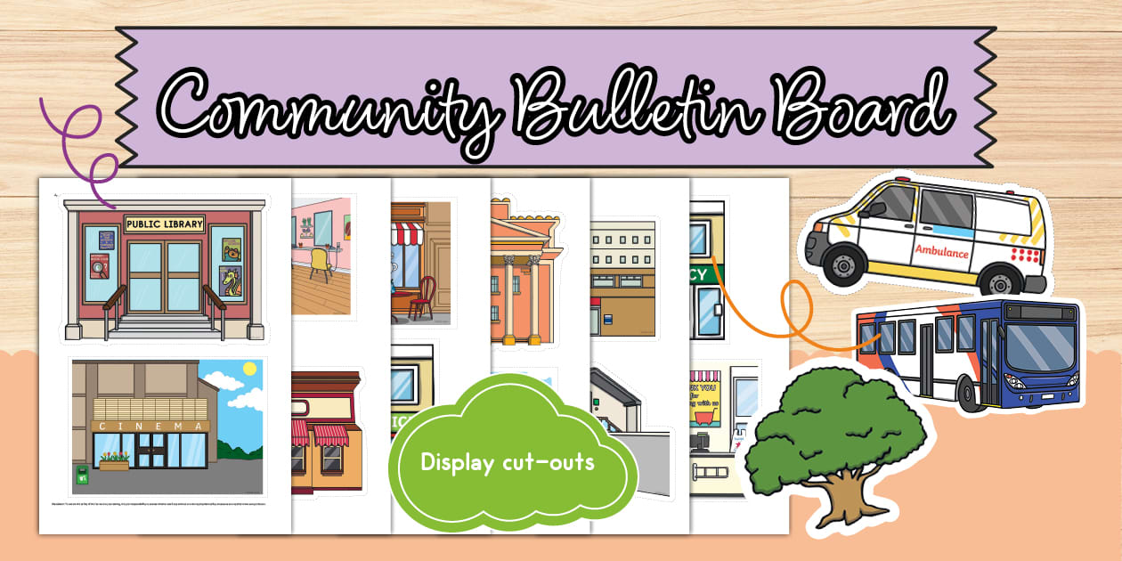 Foundation Phase Life Skills - Community Bulletin Board - Cut-Outs (CAPS