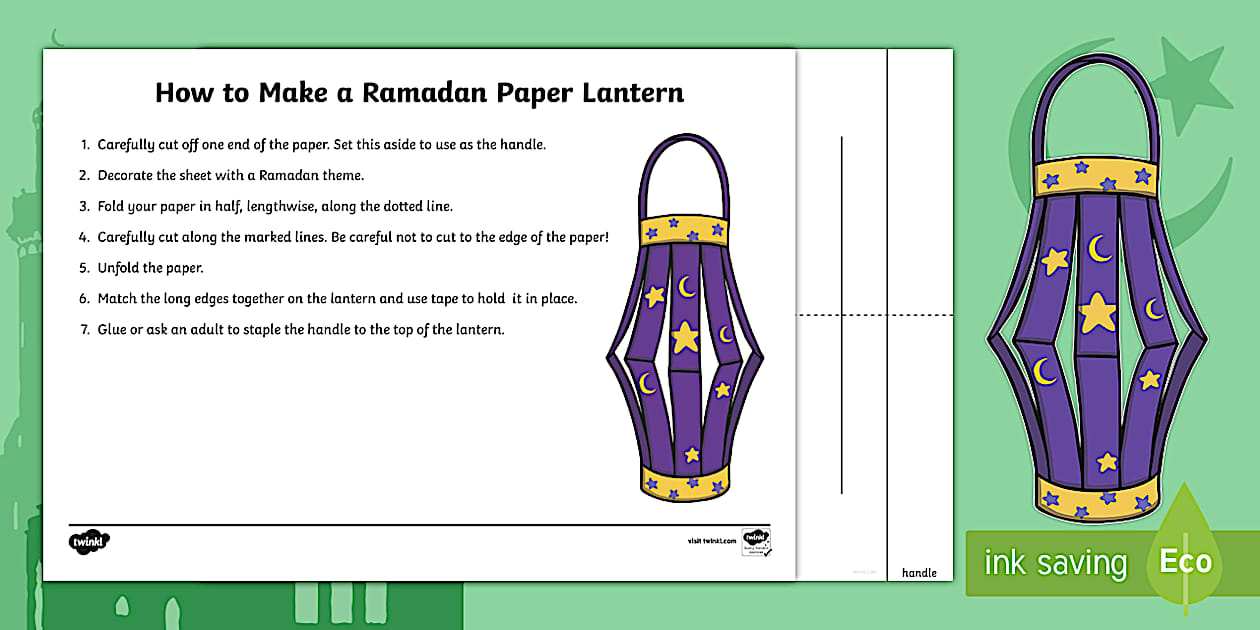 Ramadan Lantern Paper Craft (teacher made) - Twinkl