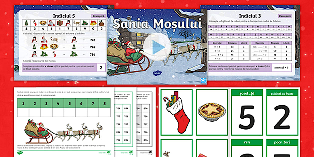 Sania lui Moș Crăciun - Joc matematic „Escape the room”