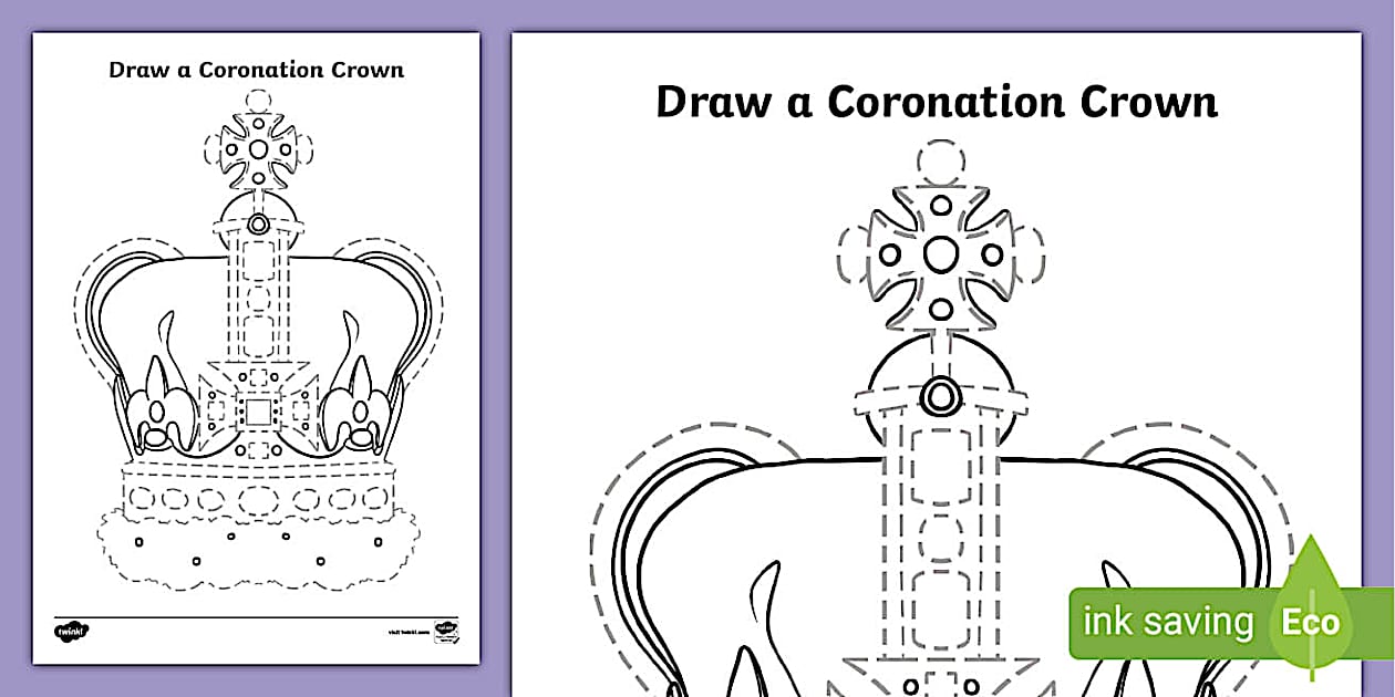 Draw a Coronation Crown Pencil Control Activity | Twinkl