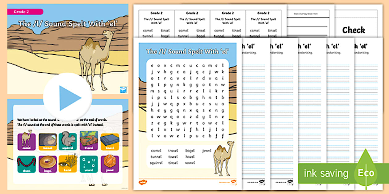Grade 2 Phonics -el Spelling Pack (teacher made) - Twinkl