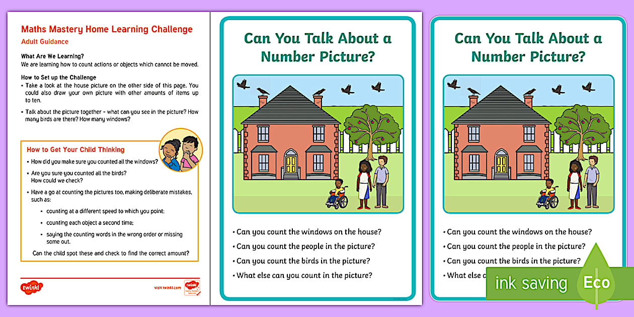 EYFS Maths Mastery Counting Home Learning Challenge: Talk About a Number