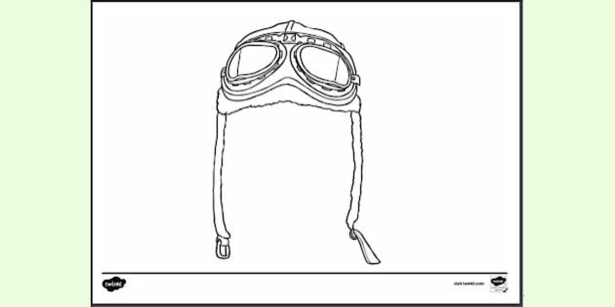 Aviator Hat Colouring | Colouring Sheets (teacher made)
