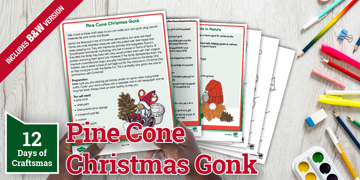 12 Days of Craftsmas: Pine Cone Christmas Gonk