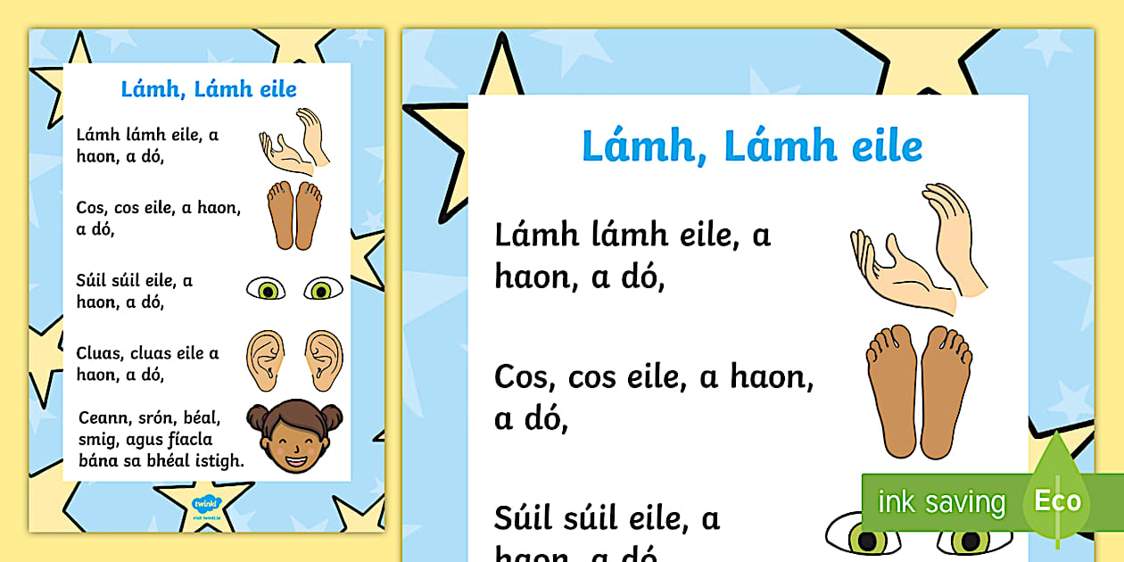Irish Nursery Rhyme | Lámh, Lámh Eile | Gaeilge | Twinkl