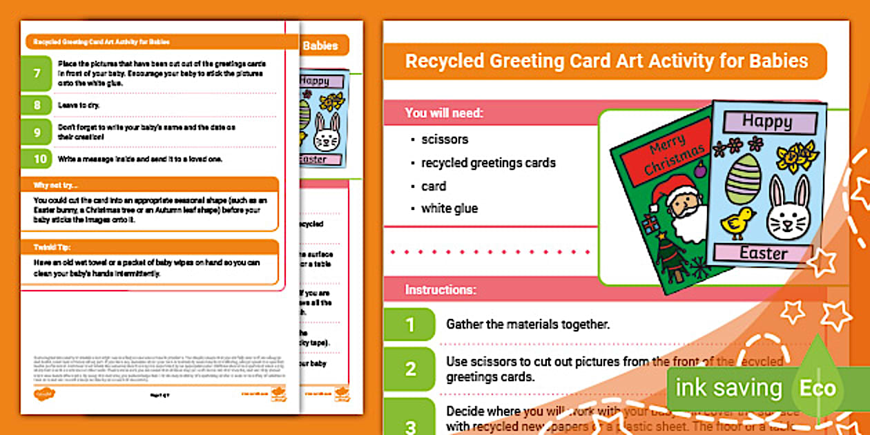 Recycled Greeting Card Art Activity for Babies - Twinkl