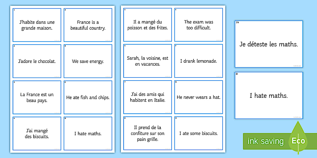 French Articles Matching Cards (Teacher-Made) - Twinkl