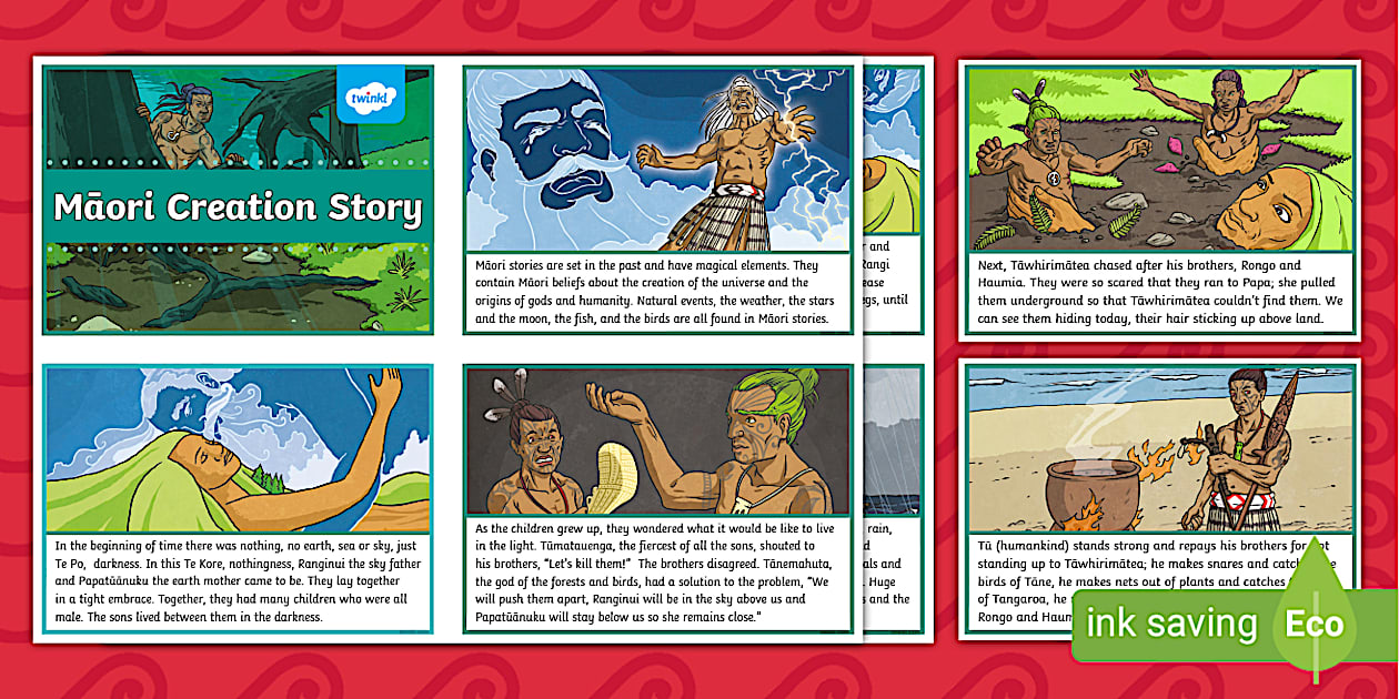 In The Beginning Māori Book Sequencing Cards - Twinkl NZ