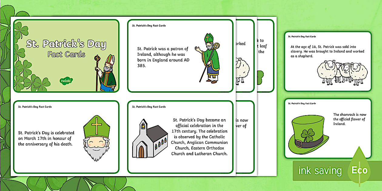 St Patrick's Day Display Fact Cards (teacher made) - Twinkl