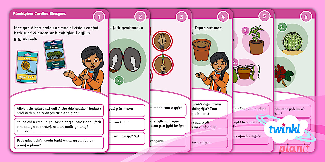 Planhigion: Cardiau Rhesymu (Teacher-Made) - Twinkl