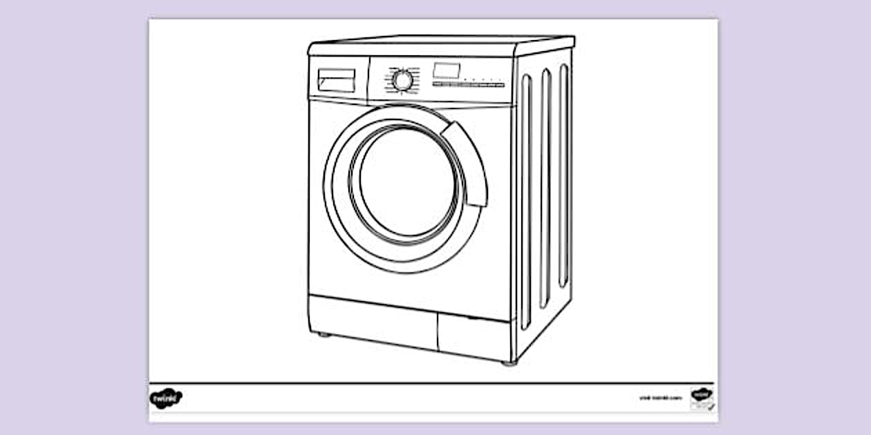 Washing Machine Colouring Sheet (Teacher-Made) - Twinkl