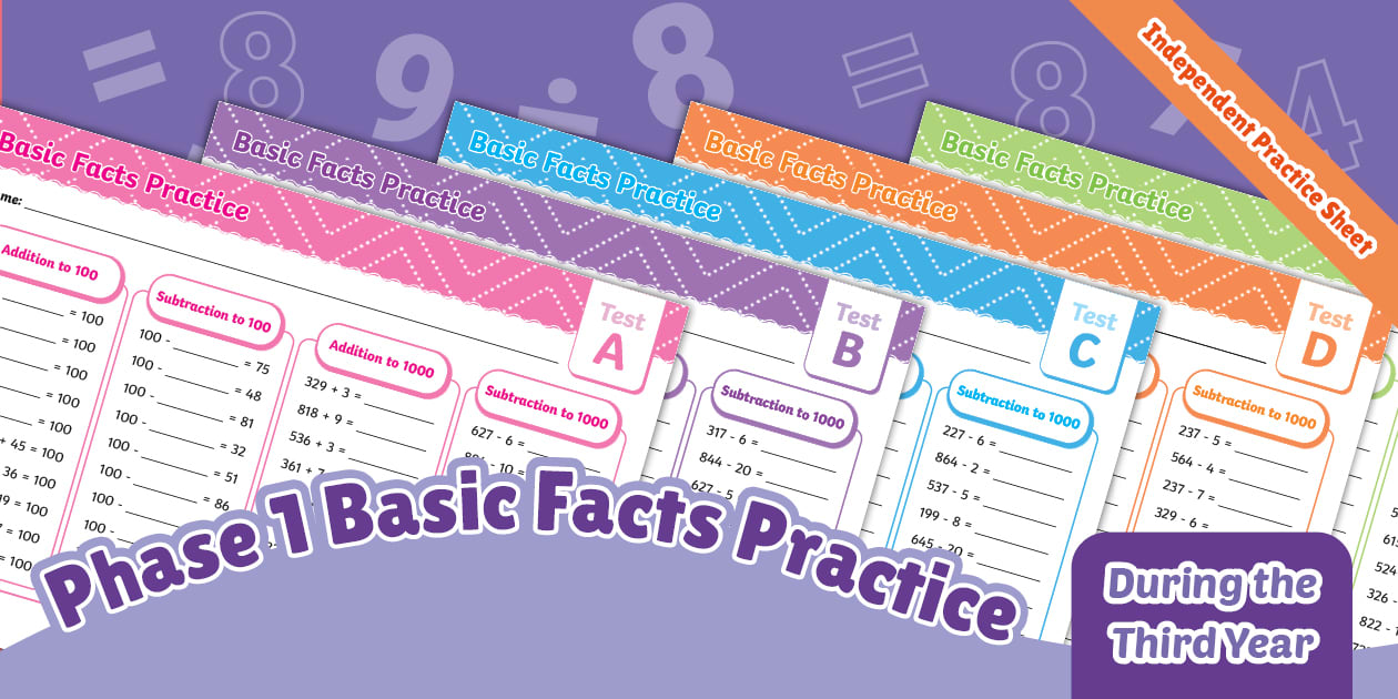 Phase 1 Basic Facts Practice (During the Third Year)