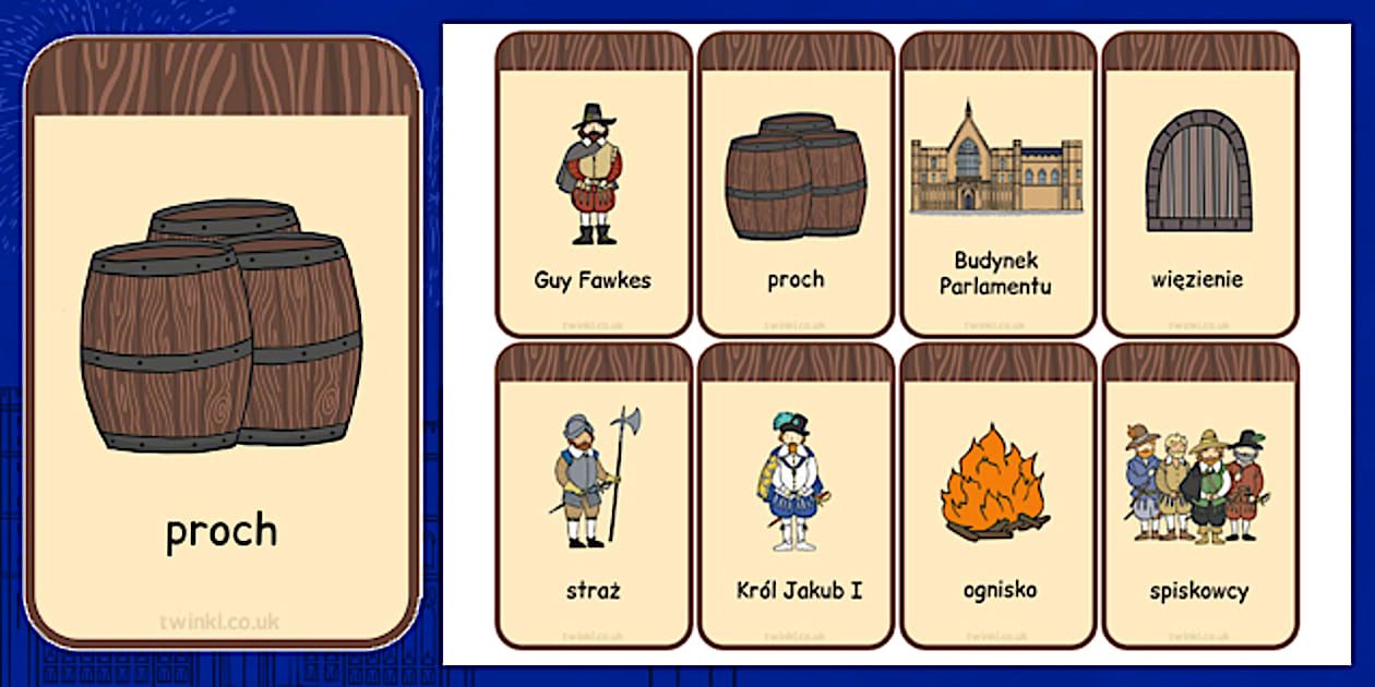 Fiszki Spisek prochowy po polsku - Twinkl