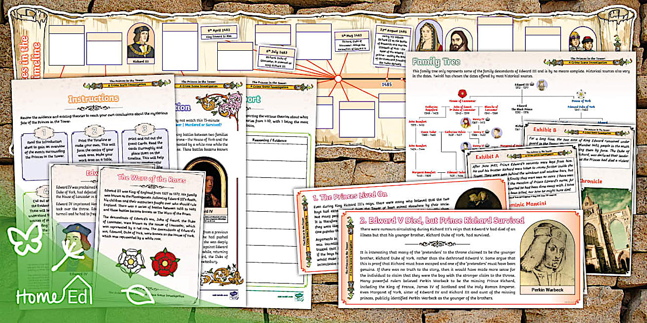 The Princes in the Tower Crime Scene Investigation - Twinkl