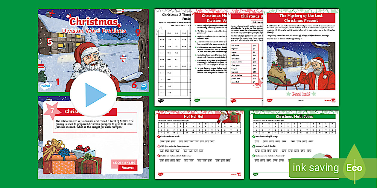Christmas Math Activity Pack - Grades 4 to 6 (teacher made)