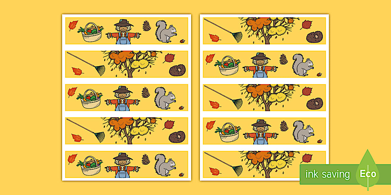 Harvest Bulletin Board Borders (teacher made) - Twinkl
