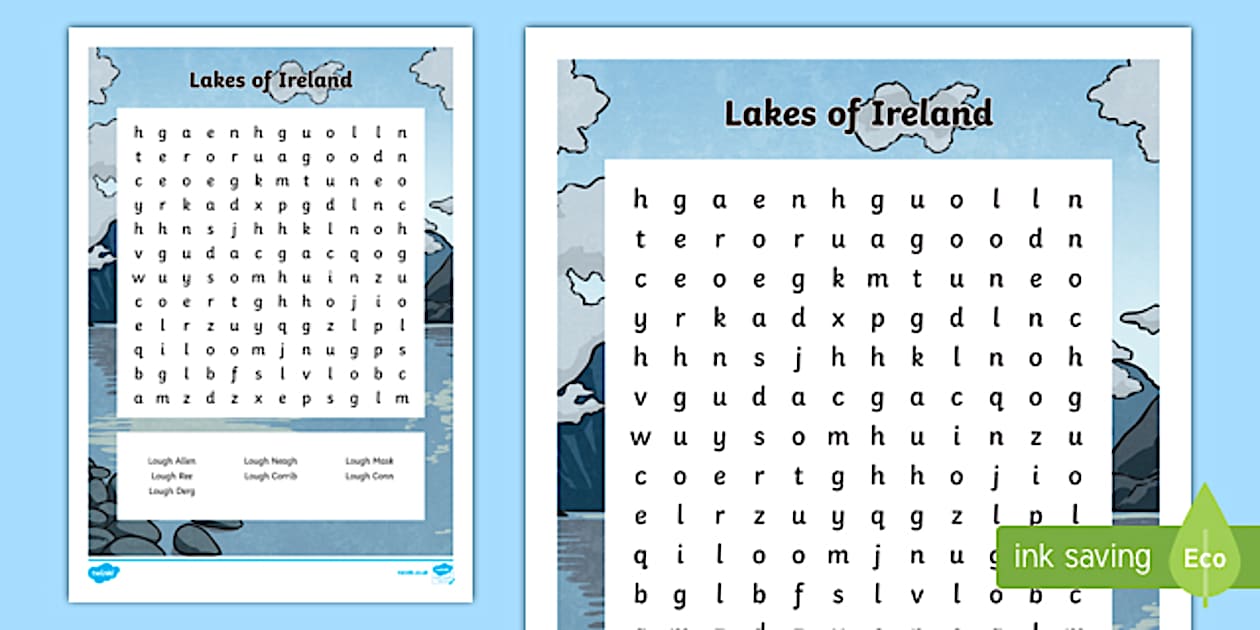Lakes of Ireland Word Search