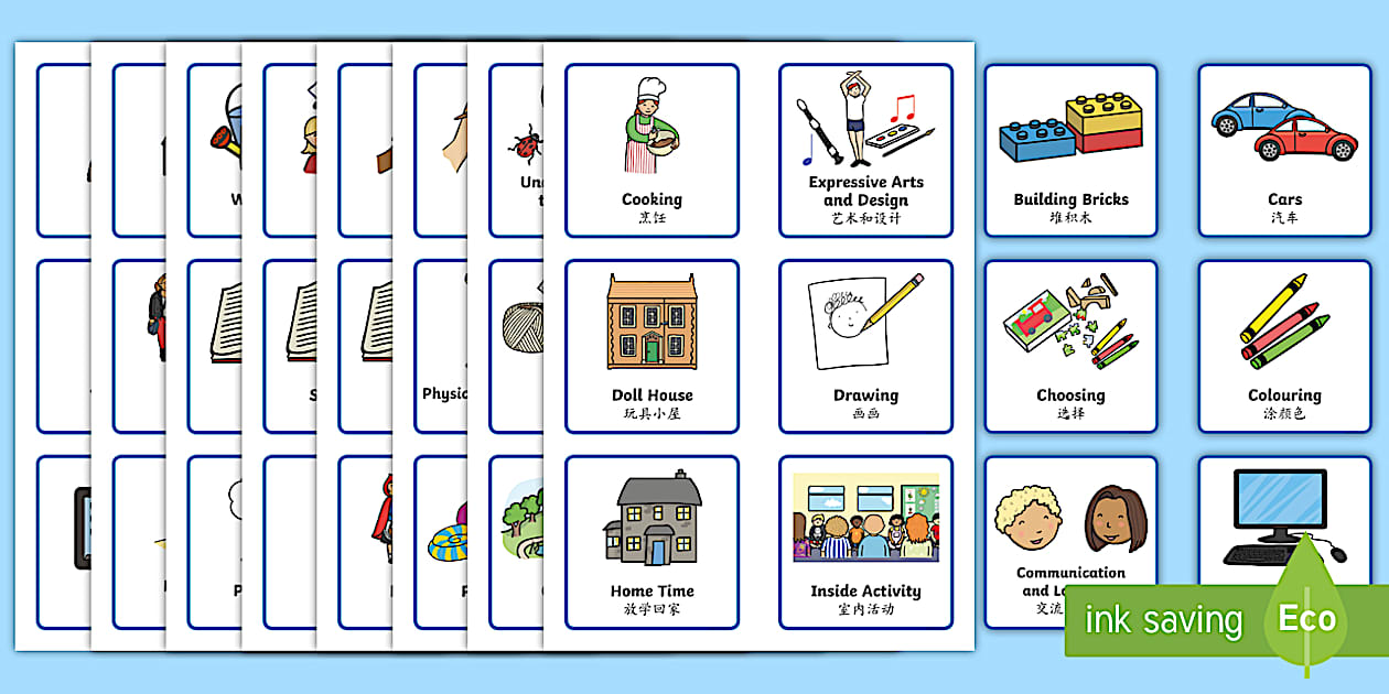 Nursery Foundation Stage 1 Visual Timetable English/Mandarin Chinese