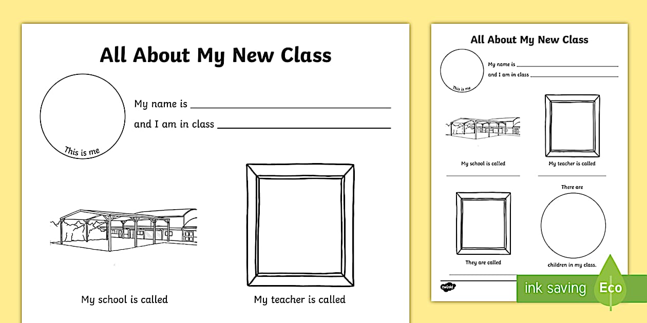 All About My New Class Worksheet (Teacher-Made) - Twinkl